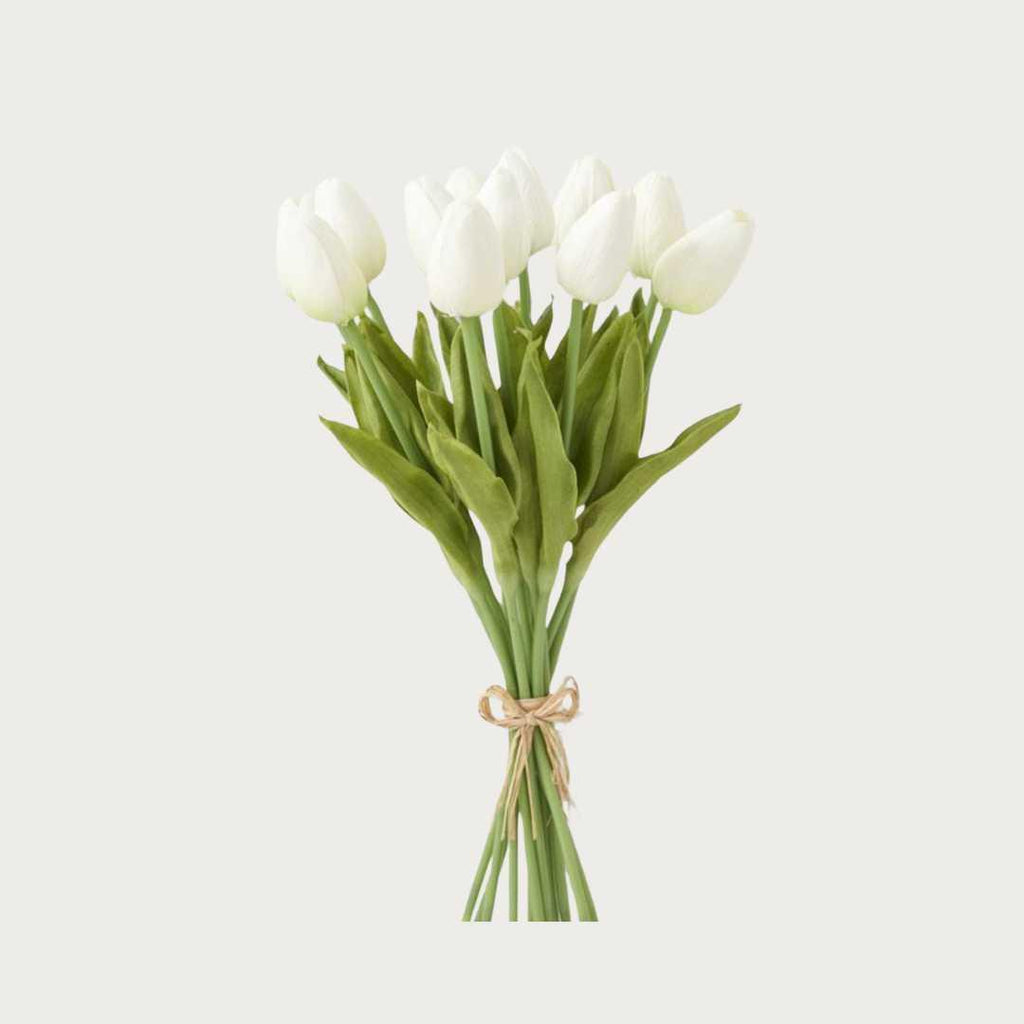 13" White Real Touch Tulip 12 Stem Bundle – Third & Main