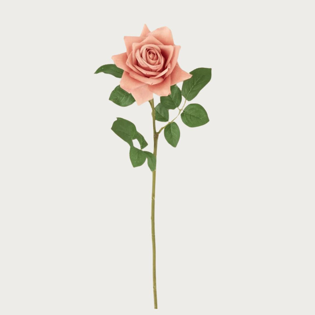 25" Coral True Bloom Floral Real Real Touch Duchess Rose – Third & Main
