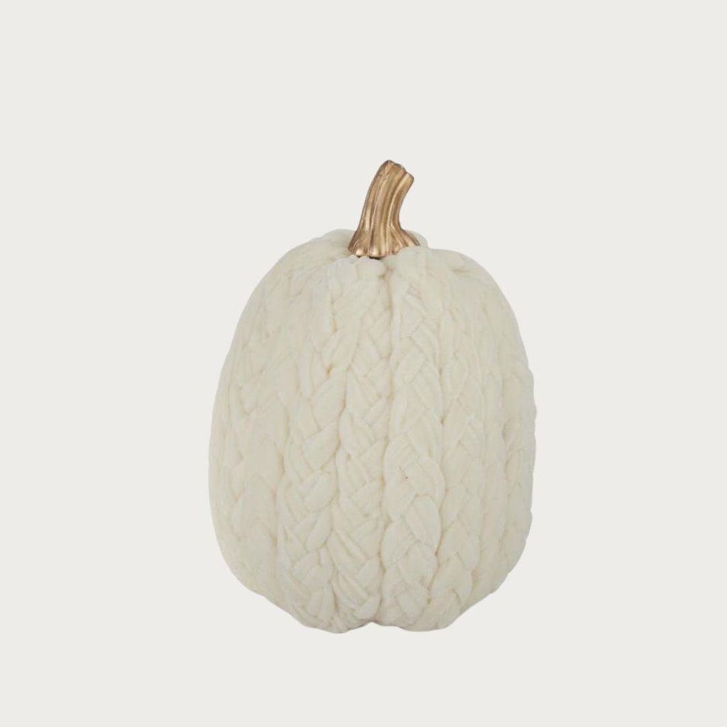 Creamy White Chenille Braided Pumpkins - Sold Individually (Choose You ...