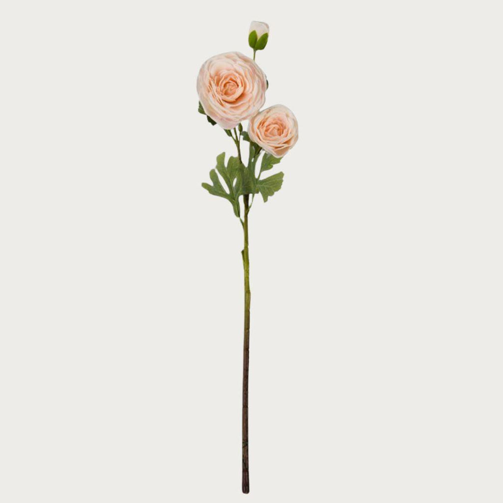 25 Inch True Bloom Real Touch Peach Triple Bloom Ranunculus Stem ...